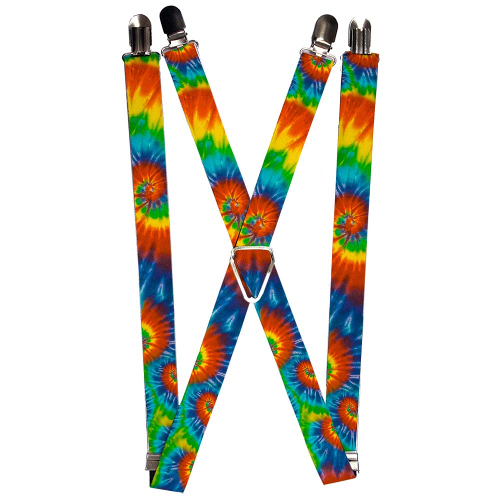 Buckle-Down Unisex-Adult's Suspender-Tie Dye, Multicolor, One Size