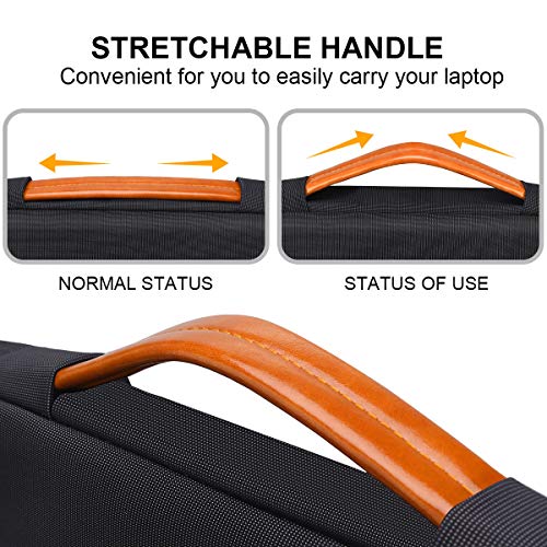 Lacdo 360° Protective Laptop Sleeve Case Computer Bag for 15.6 Inch Acer Aspire, Predator, Inspiron, ASUS ZenBook 15 VivoBook, HP Pavilion, IdeaPad 330, ThinkPad E590 Chromebook Water Repellent, Black