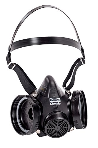 MSA 808057 Comfo Classic Half-Mask Facepiece Respirator, Small, Black