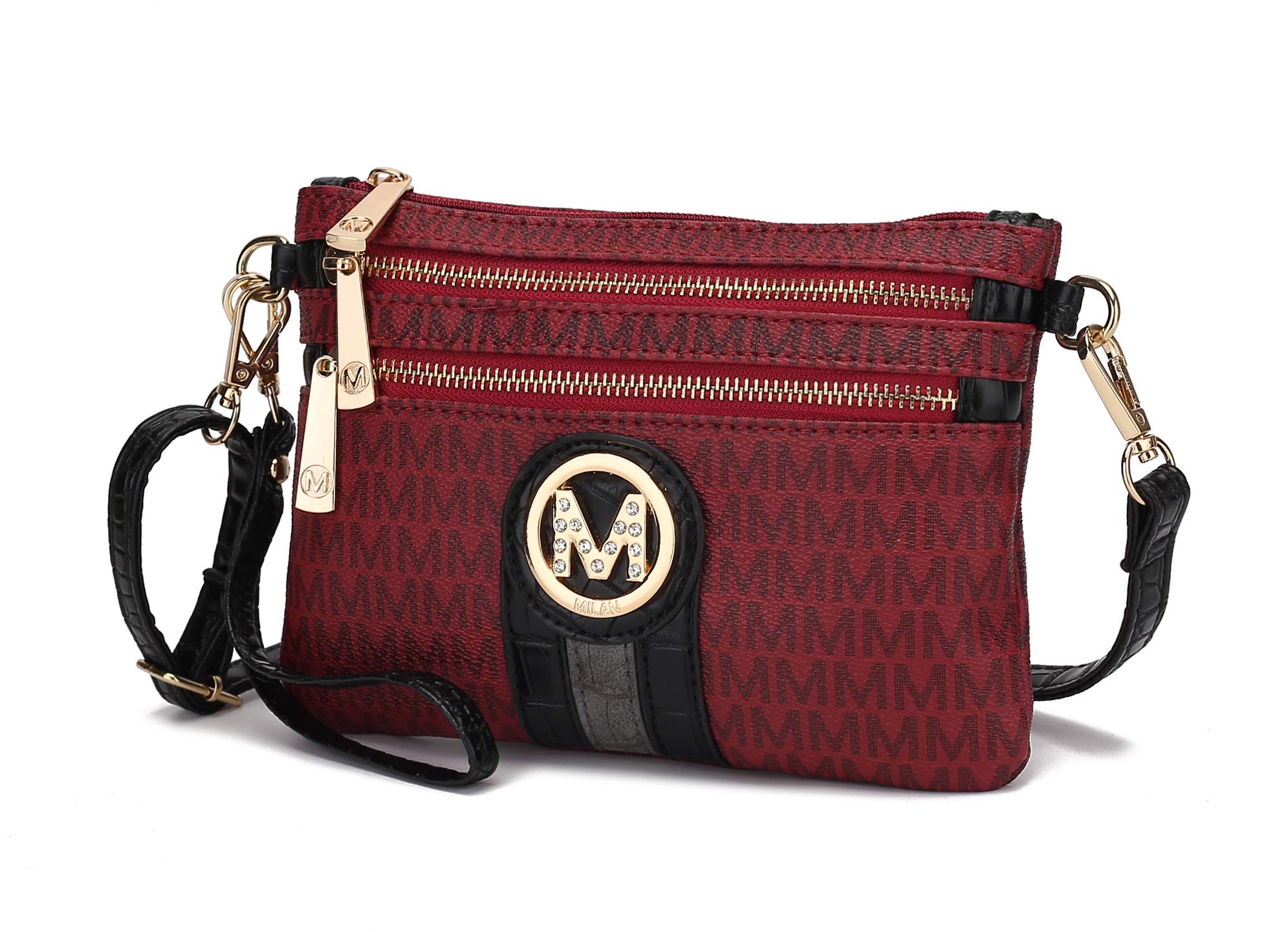MKF Collection Women Crossbody Bag, Adjustable Strap Small WristletHandbag Shoulder Bag By Mia K