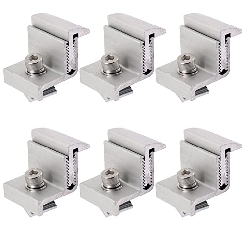BENLIUDH Solar Panel Mounting Brackets, Solar Panels Rail End Clips Adjustable Z Bracket Hardware Kit (6 Pack)