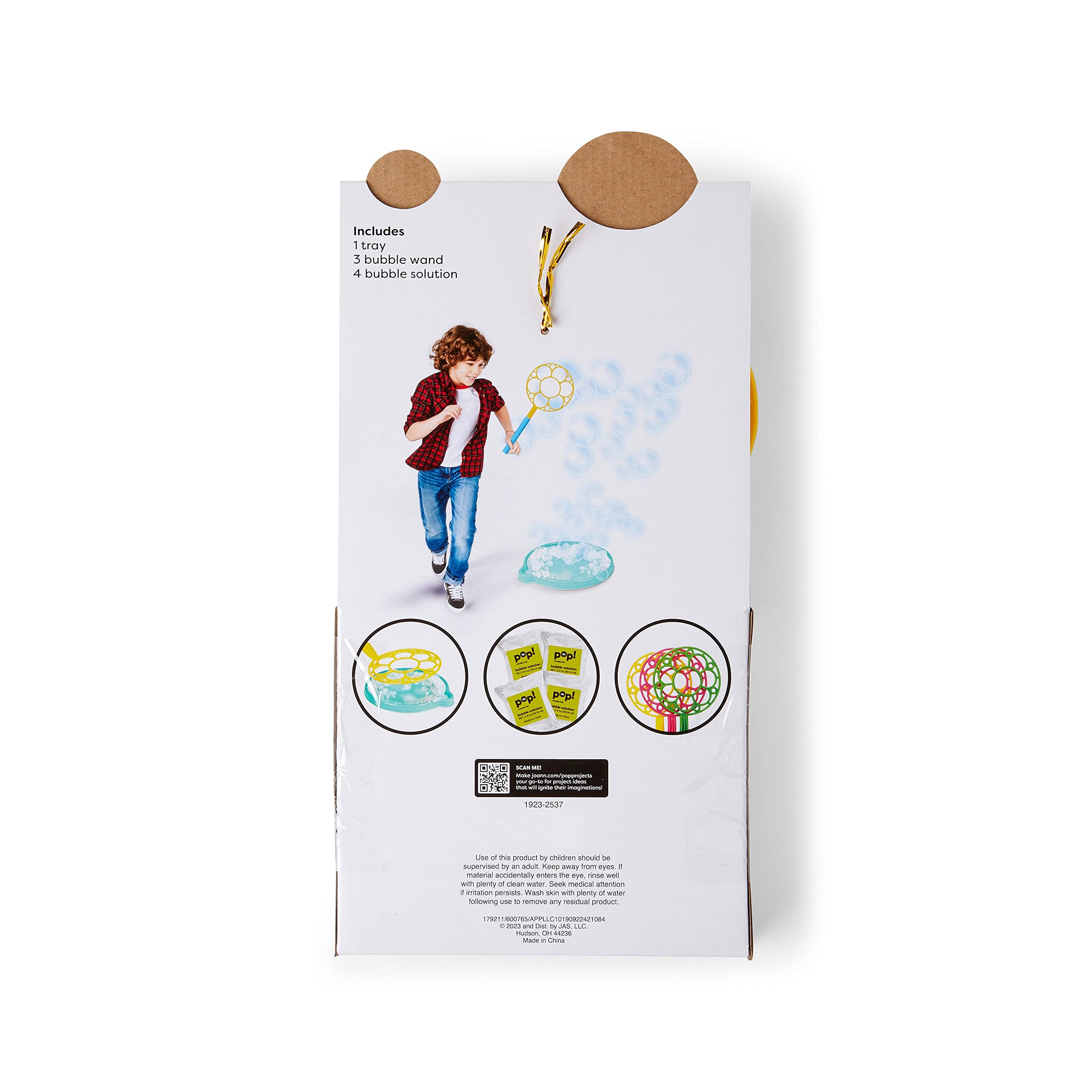 Bubble Wand Kit for Kids - Set of 3 Large Bubble Makers with Tray and Refill Solution - Outdoor Activities and Summer Toys for Blowing Bubbles