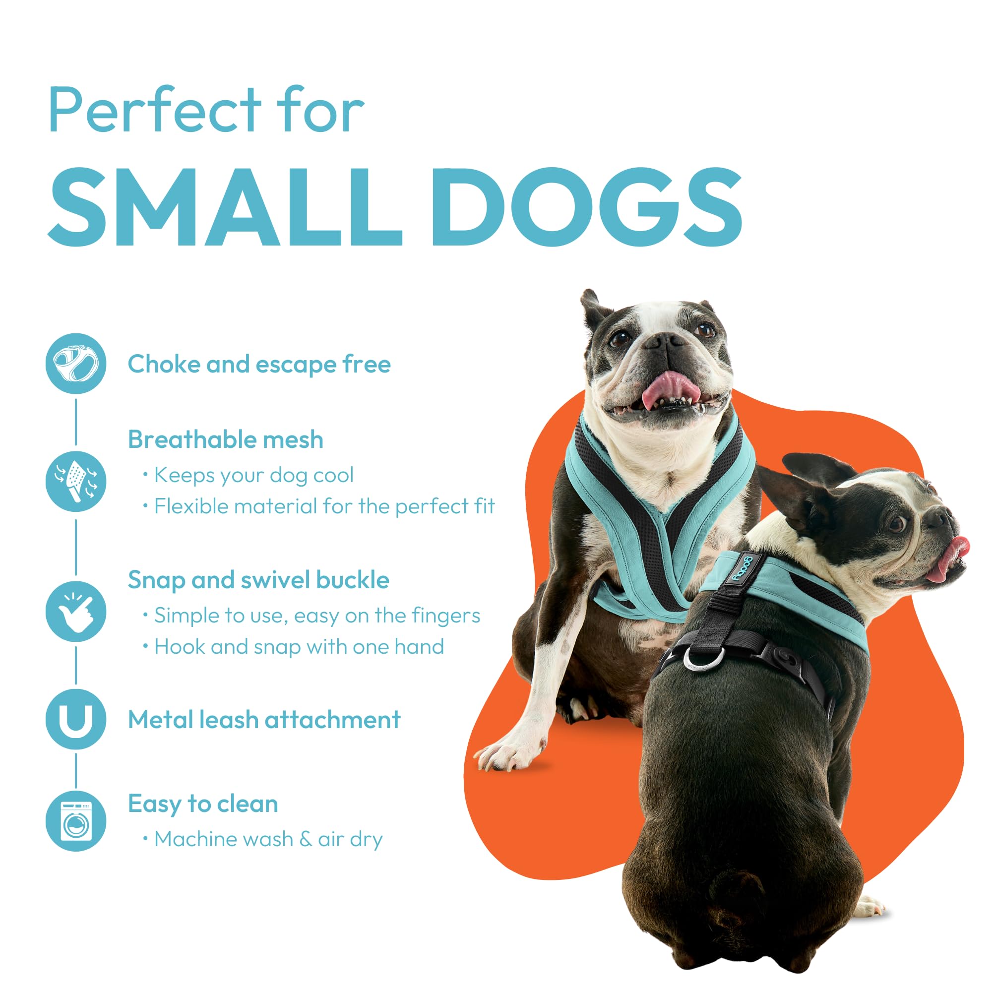 Gooby Comfort X One Dog Harness - Step-in Dog Harness for Small & Medium Sized Dogs - Escape-Free & Choke Free - Breathable Mesh, Shock Absorbing, Easy Snap & Swivel Buckles - Flamingo Pink, Small