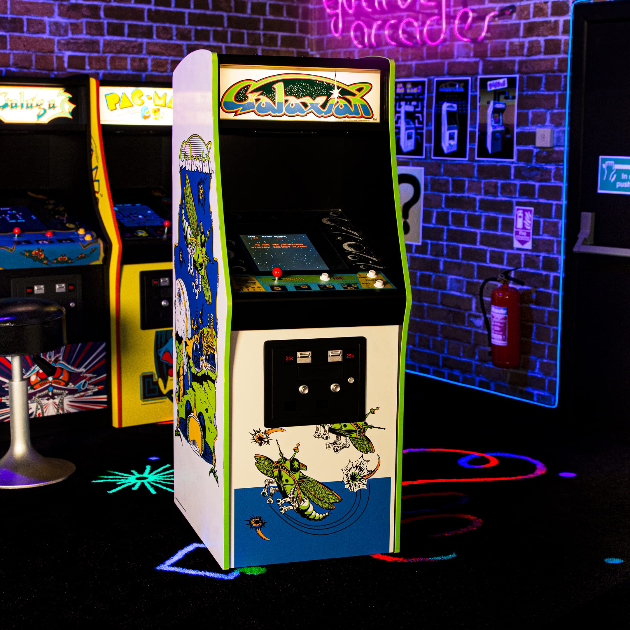 Quarter Arcades Official Galaxian 1/4 Sized Mini Arcade Cabinet by Numskull – Playable Replica Retro Arcade Game Machine – Micro Retro Console
