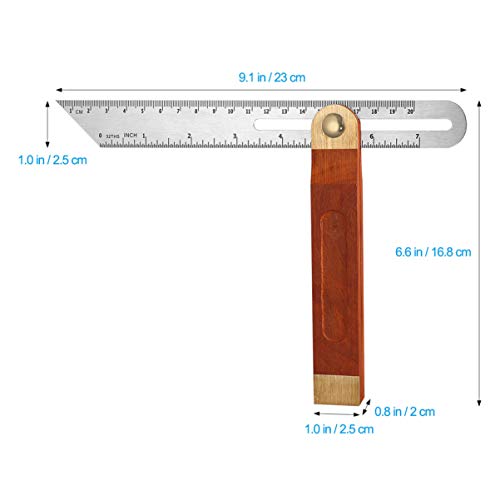 DOITOOL Adjustable Bevel Gauge Sliding T- Bevel Gauge Woodworking T Bevel Angle Finder Multi Angle Adjustable Gauge Measurement Tool with Hardwood Handle and Metric& Imperial Marks