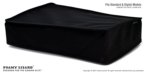 Foamy Lizard Dust Cover for Playstation 5 The Original Made in U.S.A. TexoShield Premium Ultra Soft Microfiber Lining Nylon dust Guard with Back Cable Port (Horizontal)