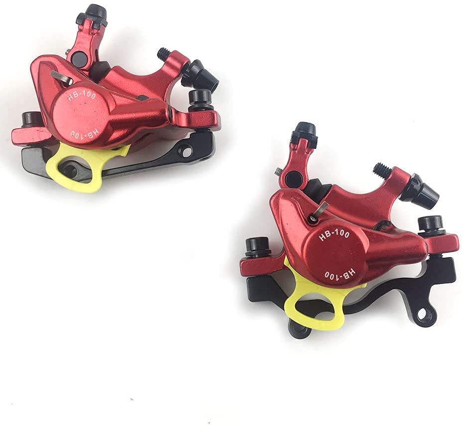 BUCKLOS Zoom HB-100 MTB Line Pulling Hydraulic Disc Brake Calipers Front + Rear, Aluminum Alloy Mountain Bike Hydraulic Disc Brakes with is/PM Universal Caliper Adapter for XC Trail, Fat Bike…