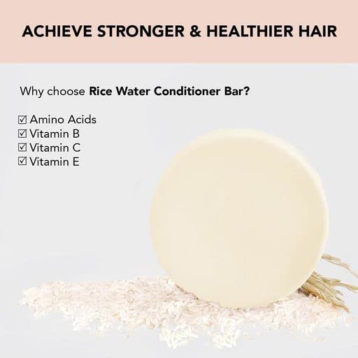 Kitsch Rice Bar Shampoo and Conditioner Bar for Hair Growth | Rice Shampoo Bar & Conditioner Bar for Strengthening, Cleansing & Moisturizing | Vegan Rice Water Shampoo Bar & Conditioner Soap, 2pc Set