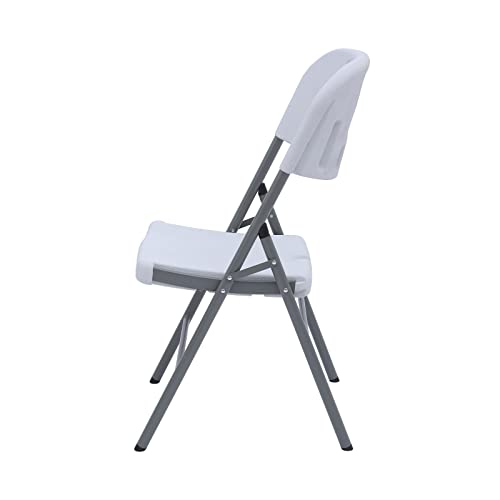 LAKHOW 53d Folding Chair, 4-Piece White Plastic Chair, Stackable Indoor and Outdoor Chairs, for Wedding Backyard Activities, Conference Room Festivals ((4 Pack)