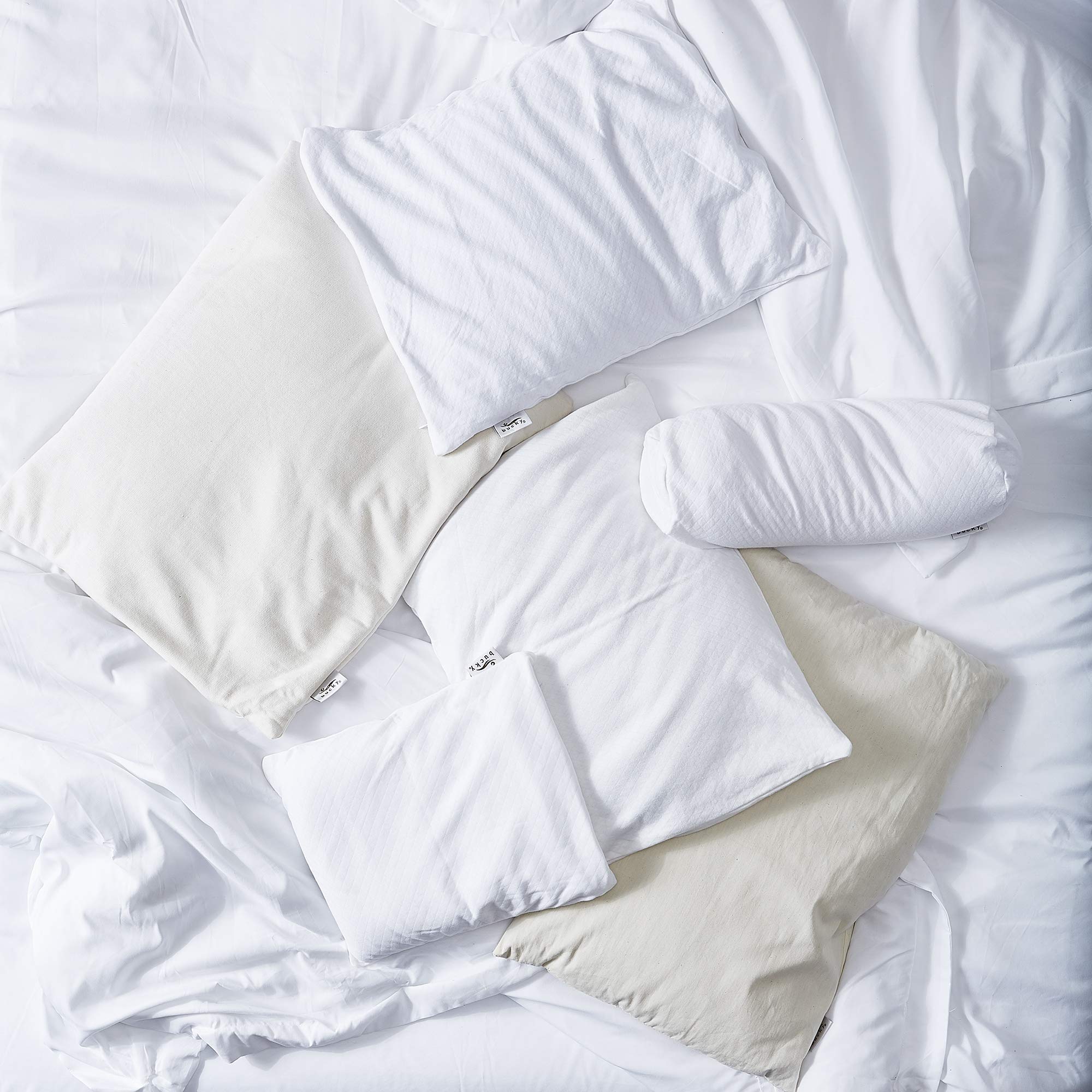 Bucky 100% Buckwheat Filled Pillow Collection, Standard, 23x15", Natural