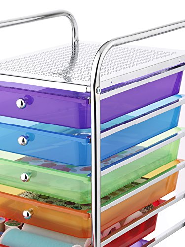 Whitmor 10 Drawer - Rolling Craft Organizer Cart - Chrome 15.25x13.50x35.25