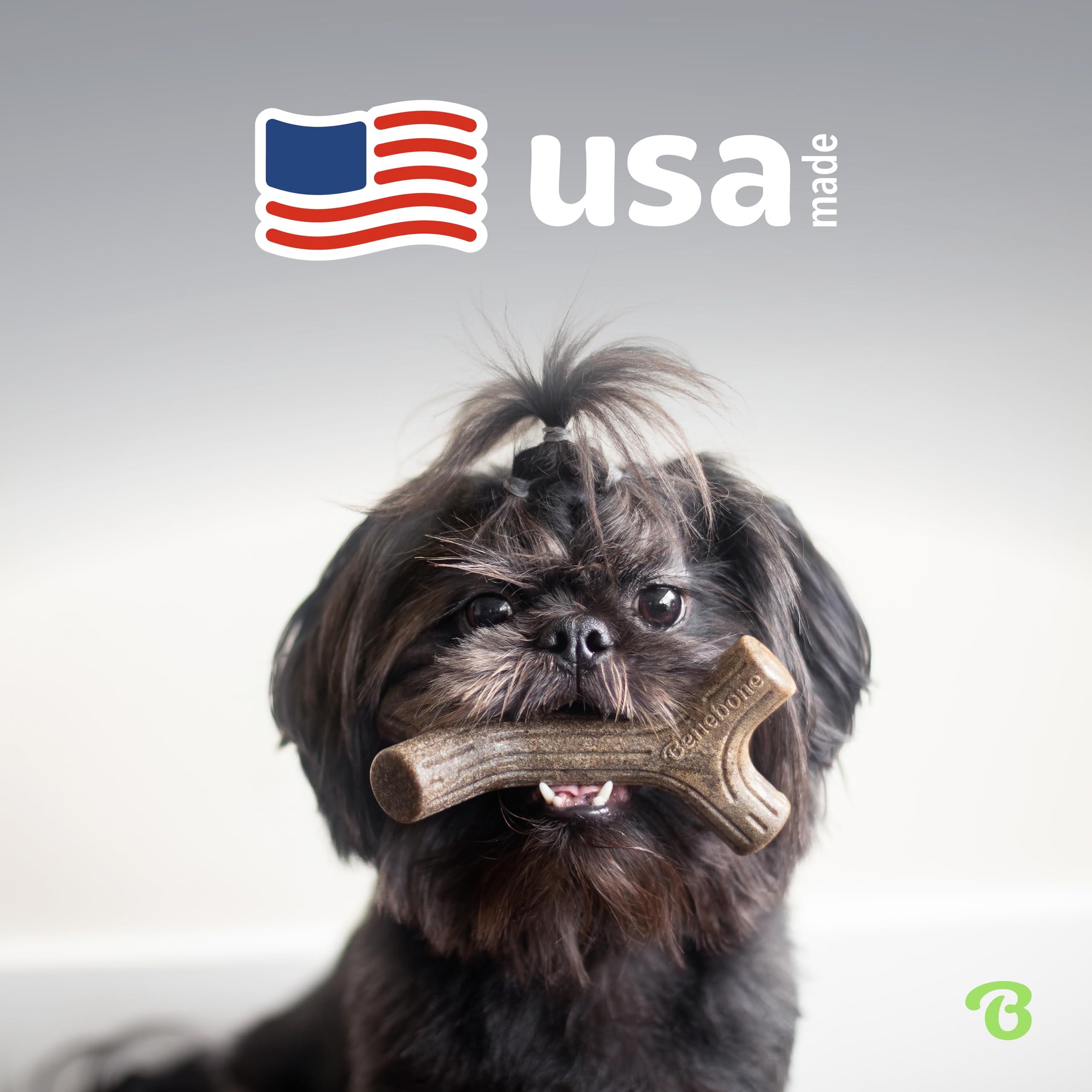 Benebone Small 4-Pack Dog Chew Toys for Aggressive Chewers, Made in USA, 30lbs and Under