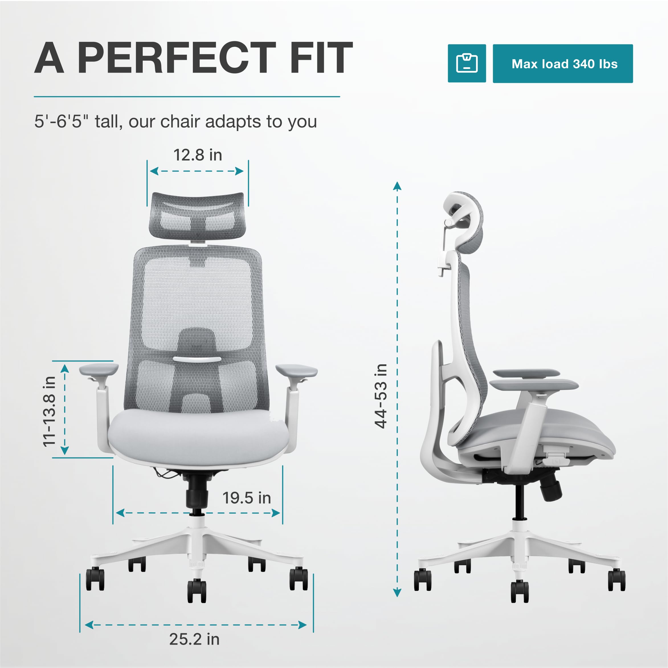 Takumi Ergonomic Office Chair Reclining High Back Mesh Chair, Home Office Desk Chairs with Wheels, Ergonomic Chair, Mesh Office Chairs with Lumbar Support, Best Office Chairs for Long Hours!