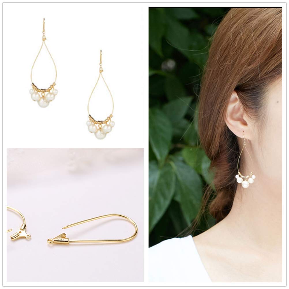 BENECREAT 30 PCS 18K Gold Plated Teardrop Shape Beading Hoop Earrings for Valentine's Day, Anniversaries Gifts and Favors