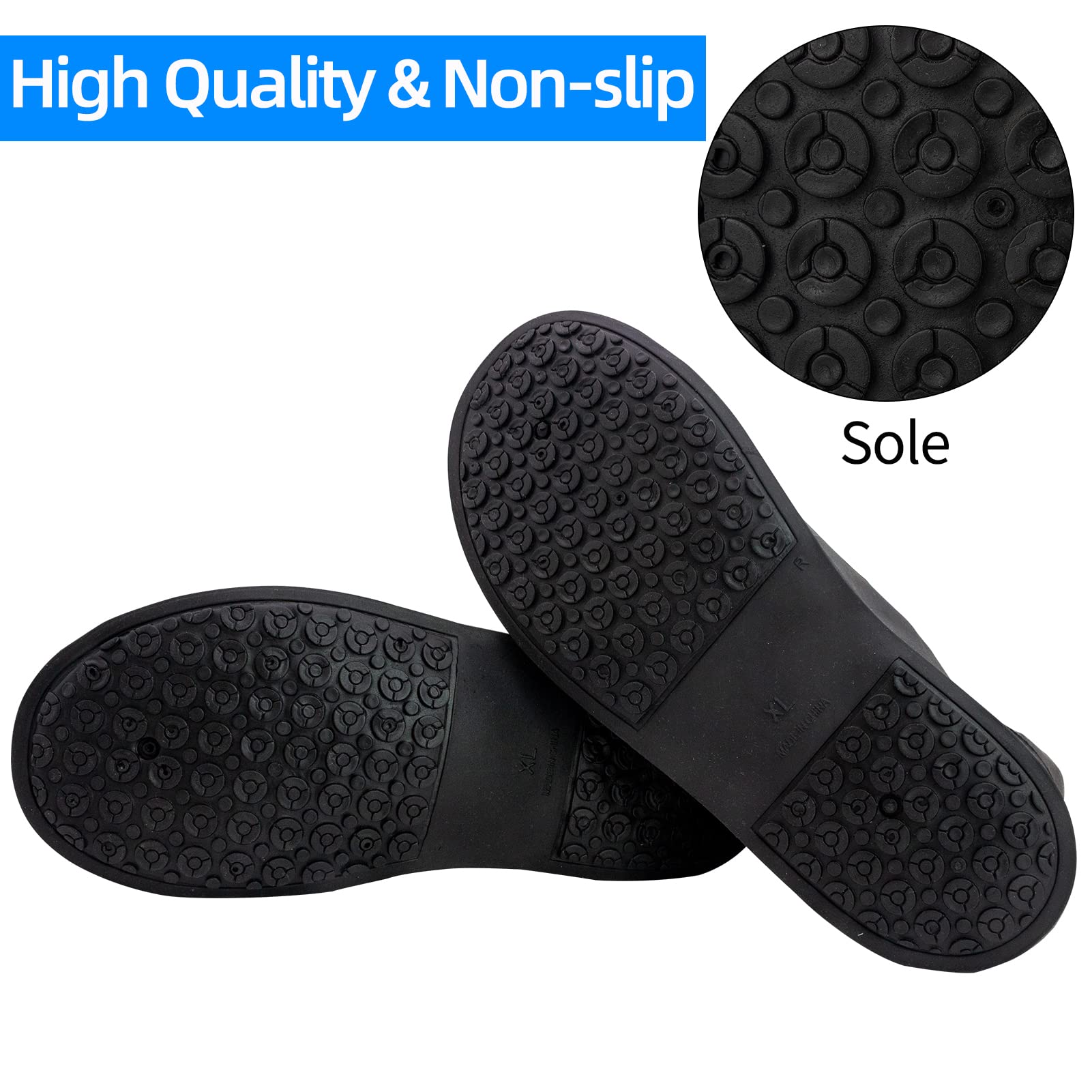 DARAEKJ Waterproof Shoe Covers, Reusable Shoe Covers for Rain,Non Slip Silicone Shoe Covers (XL (Women 7.5-9, Men 7-8.5), Black)