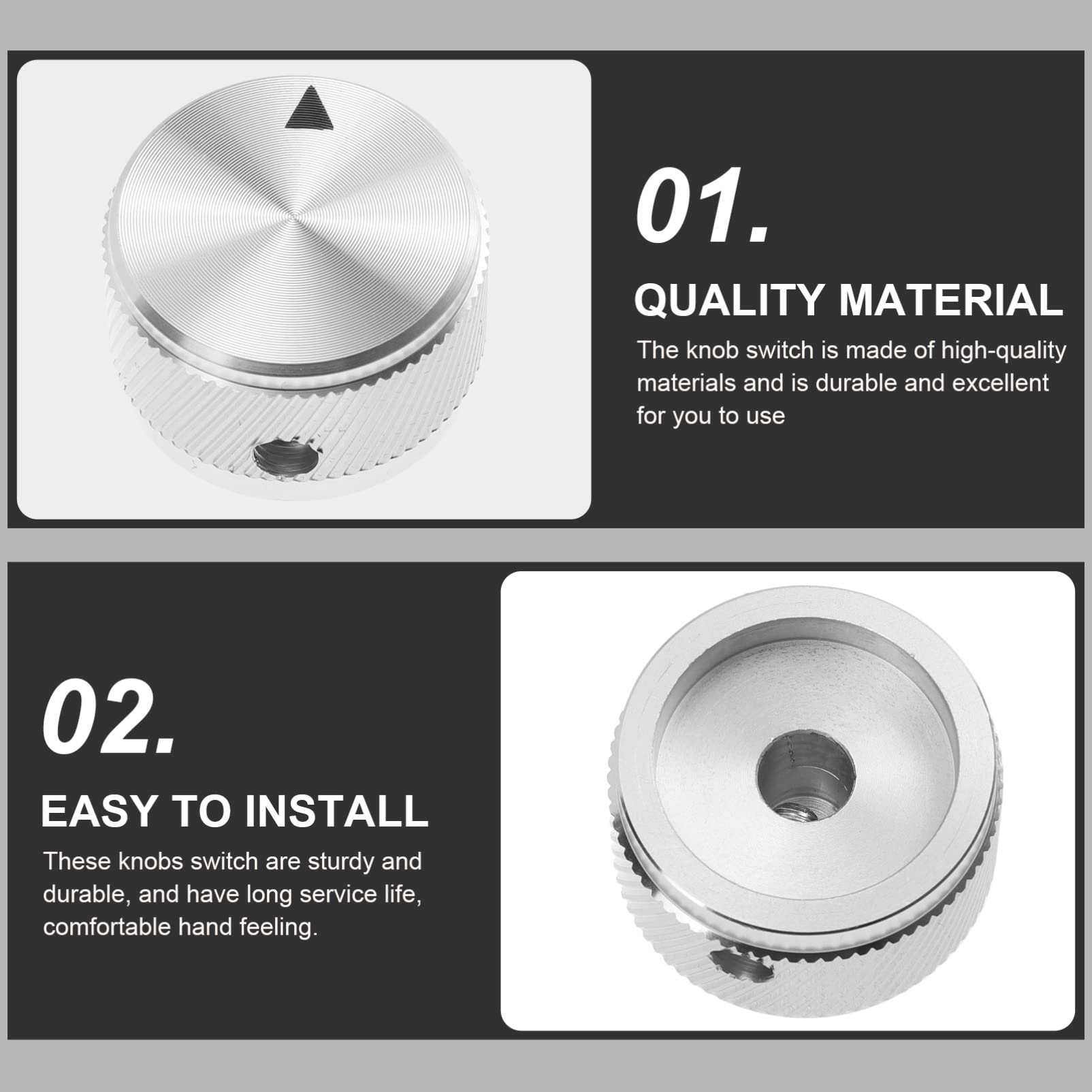 Rotary Electronic Control Potentiometer Knob: 2pcs Volume Control Knob Audio Knob Guitar Knob Knob Aluminum Alloy Amplifier Knob with Wrench and Screws