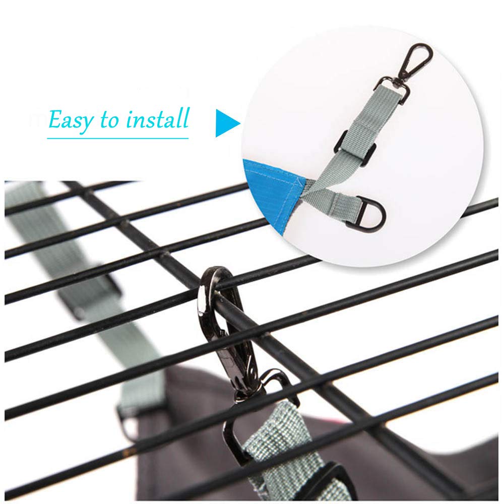 Hanging Cat Hammock, Pet Hammock for Cage, Adjustable Cat Bed Two Sides Comfortable/Waterproof Resting Sleepy Pad for Cats Small Dogs Rabbits or Other Small Animals (Black) (Black, 22 x 16.5)