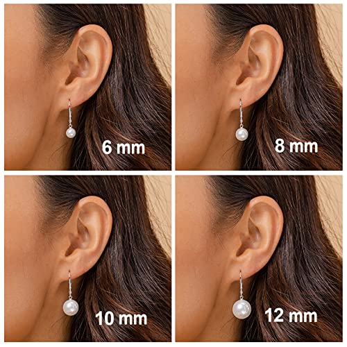 PAVOI Freshwater Cultured Pearl Earrings Leverback Dangle Studs - Handpicked AAA 7mm