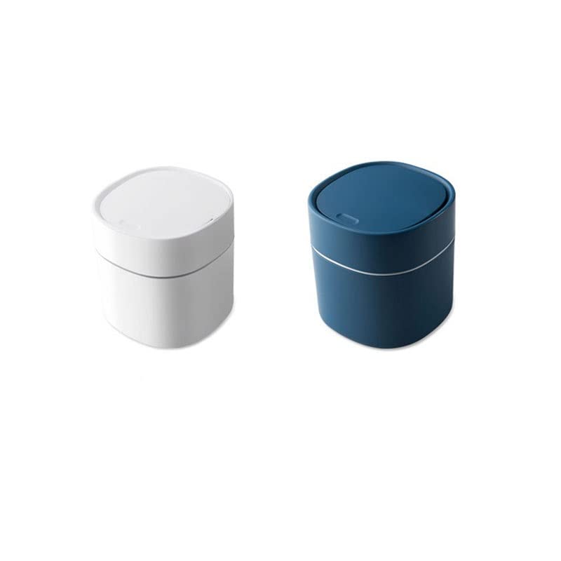 DOUBA Bins Desktop Garbage Basket Home Table Plastic Trash Can Office Supplies Dustbins Sundries Barrel Box ( Color : E , Size : 14cm*13cm )