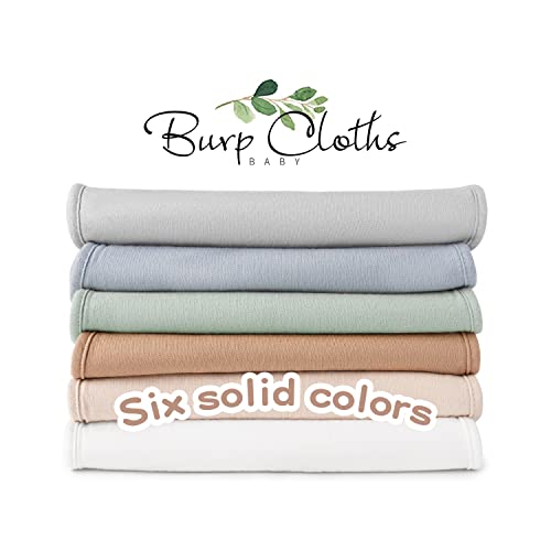 Konssy Baby Burp Cloths Sets for Unisex- 6 Pack Large Cotton Burping Cloth for Newborn,Baby Girls and Boys
