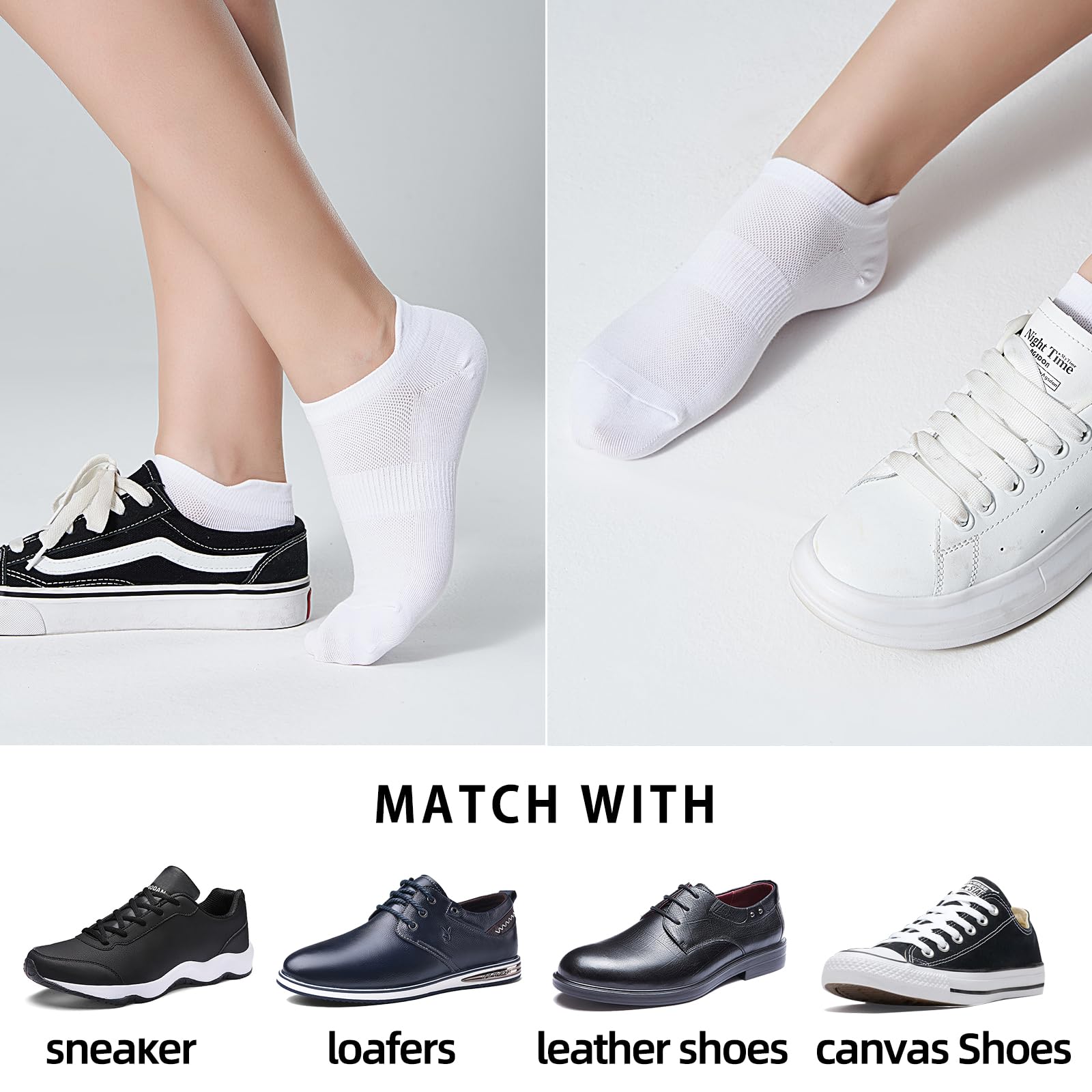 Corlap 8 Pairs Ankle Athletic Running Socks White Soft Thin Low Cut Short Tab Socks for Men and Women