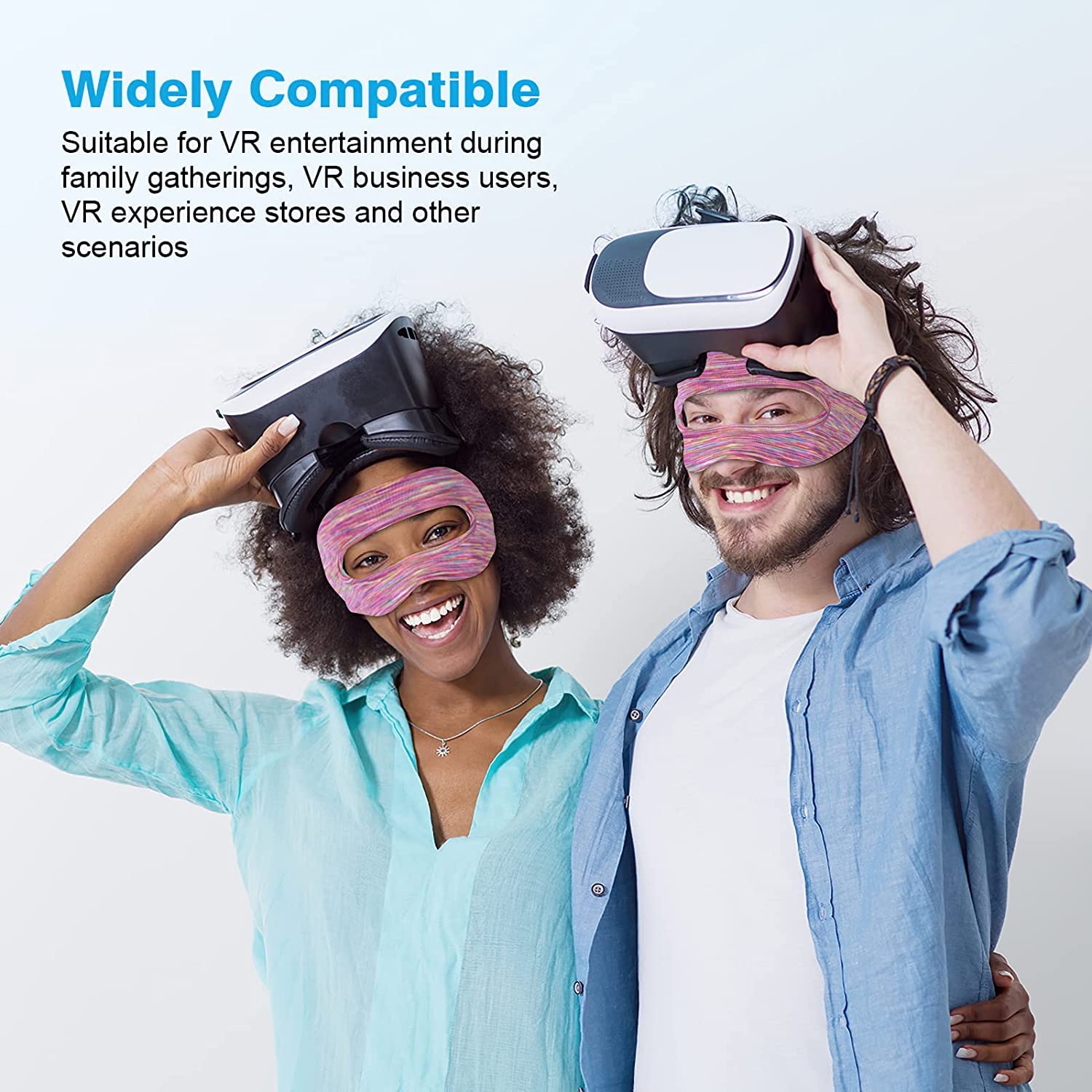 BOGUT VR Masks Face Sweat Band, Breathable Elastic Sweat GuarDesigned Adjustable Home VR Eye Mask, Compatible with Oculus Quest 2 Virtual Reality Headset for Use VR Workouts Supernatual (3pcs)