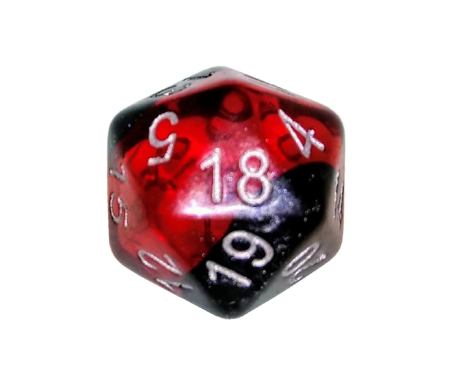 Marbled Black with a Ruby Red Translucent Vein Set of 10 Dice for Role-Playing Games (Includes a d20 Initiative Advantage Die and Two Special d6 Max Damage Dice) RPG