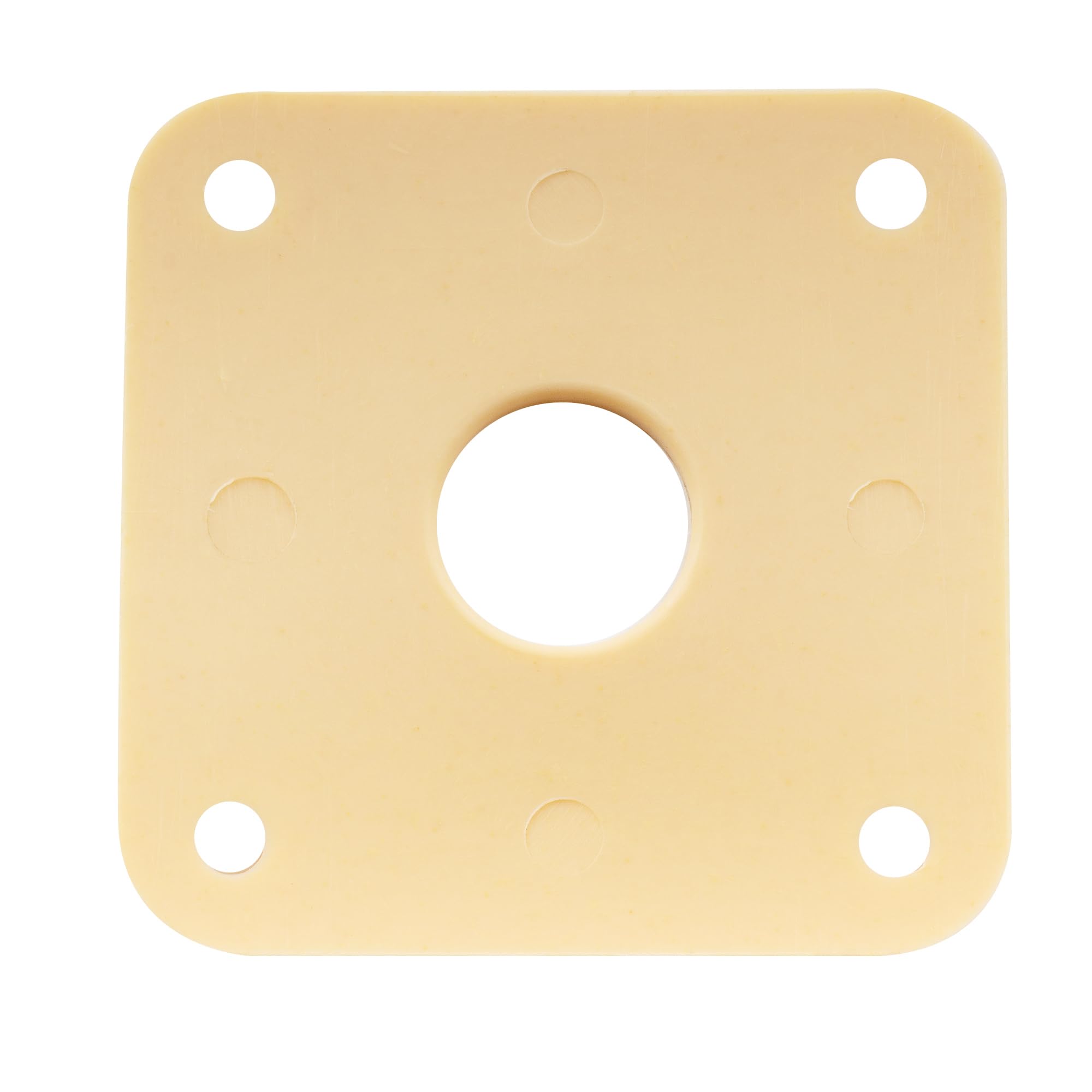 Musiclily Pro Plastic Curved Jack Plate Square Jackplates Compatible with USA Les Paul Epiphone Les Paul Guitar, Cream(Set of 2)