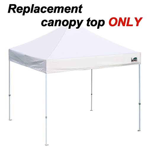 Eurmax New 10x10 Pop Up Canopy Replacement Canopy Tent Top Cover, Instant Ez Canopy Top Cover ONLY, Choose 30 colors,Bonus 4PC Pack Canopy Weight Bag (White)