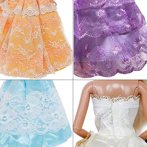 GIETIOS 5Pcs Handmade Clothes Dress for Doll Wedding Party Dresses Gown Outfit Costume Suit for 11.5 inch Dolls Random Style