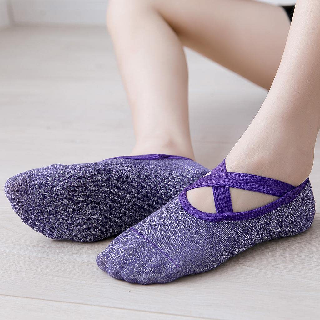 Colcolo Socks Yoga Dance Shoes Non Sports Massage Socks, Purple, one size