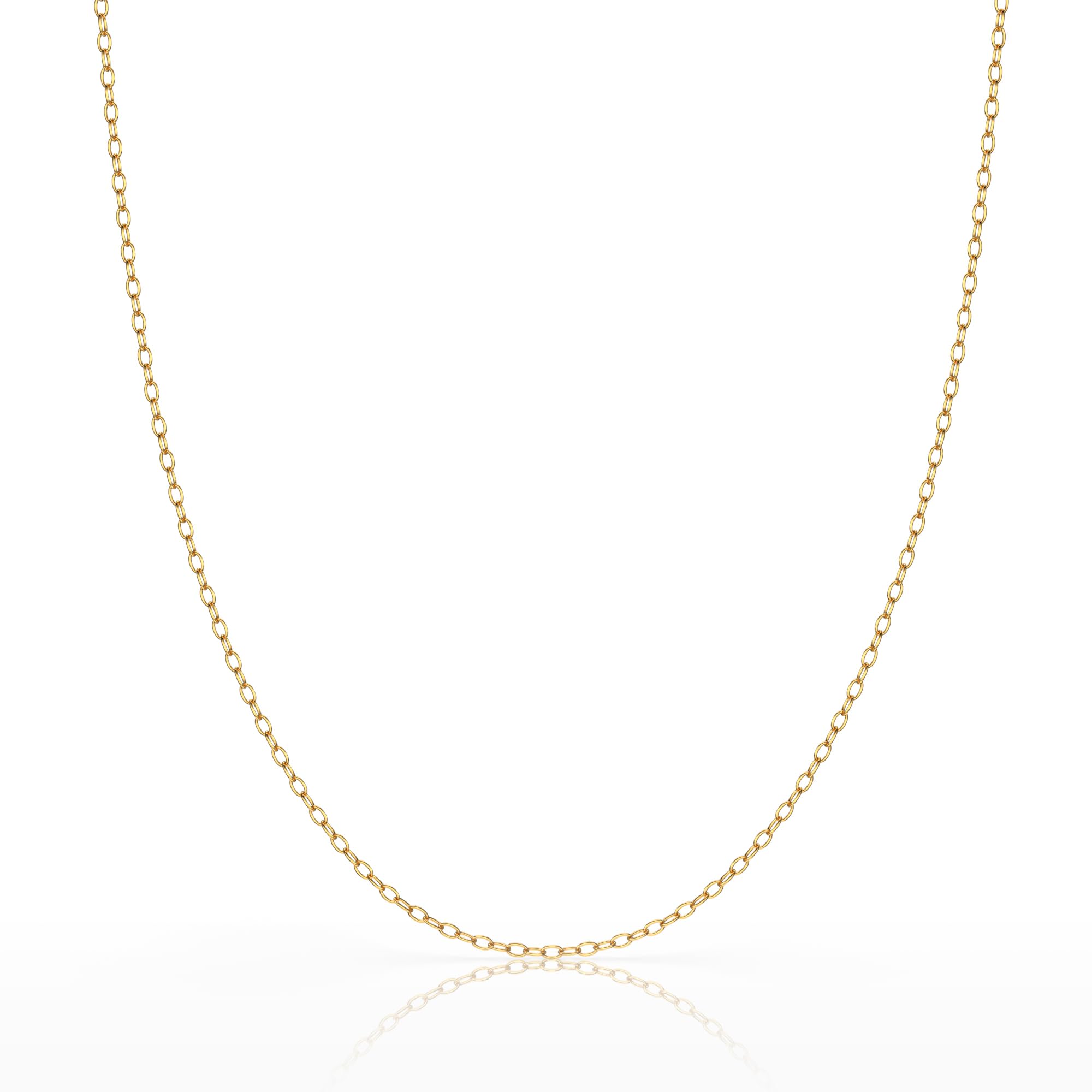 Bling For Your Buck 18K Gold Flashed Sterling Silver 1.2mm Very Thin Italian Cable Chain Necklace - 18"