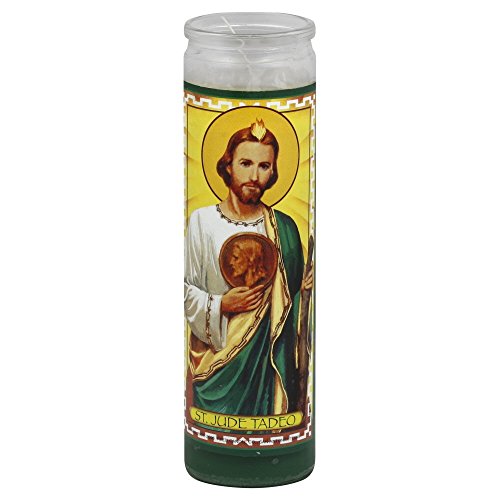 St Jude Sacred Heart of Jesus Red Wax Candle, 8.25 inch - 12 per case.