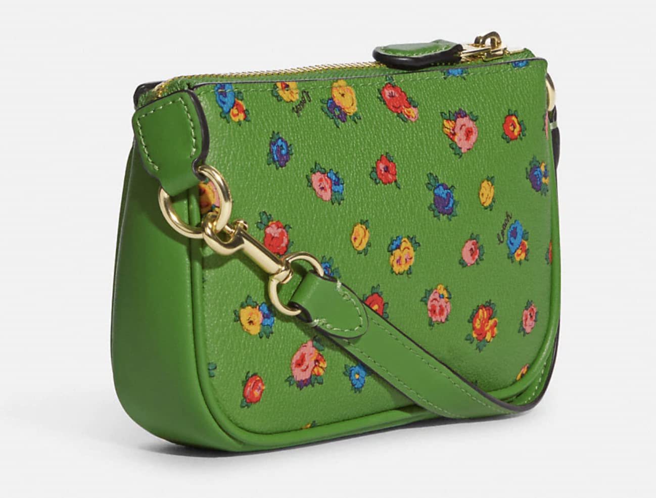 Coach Nolita 15 With Mini Vintage Rose Print (IM/Neon Green Multi)