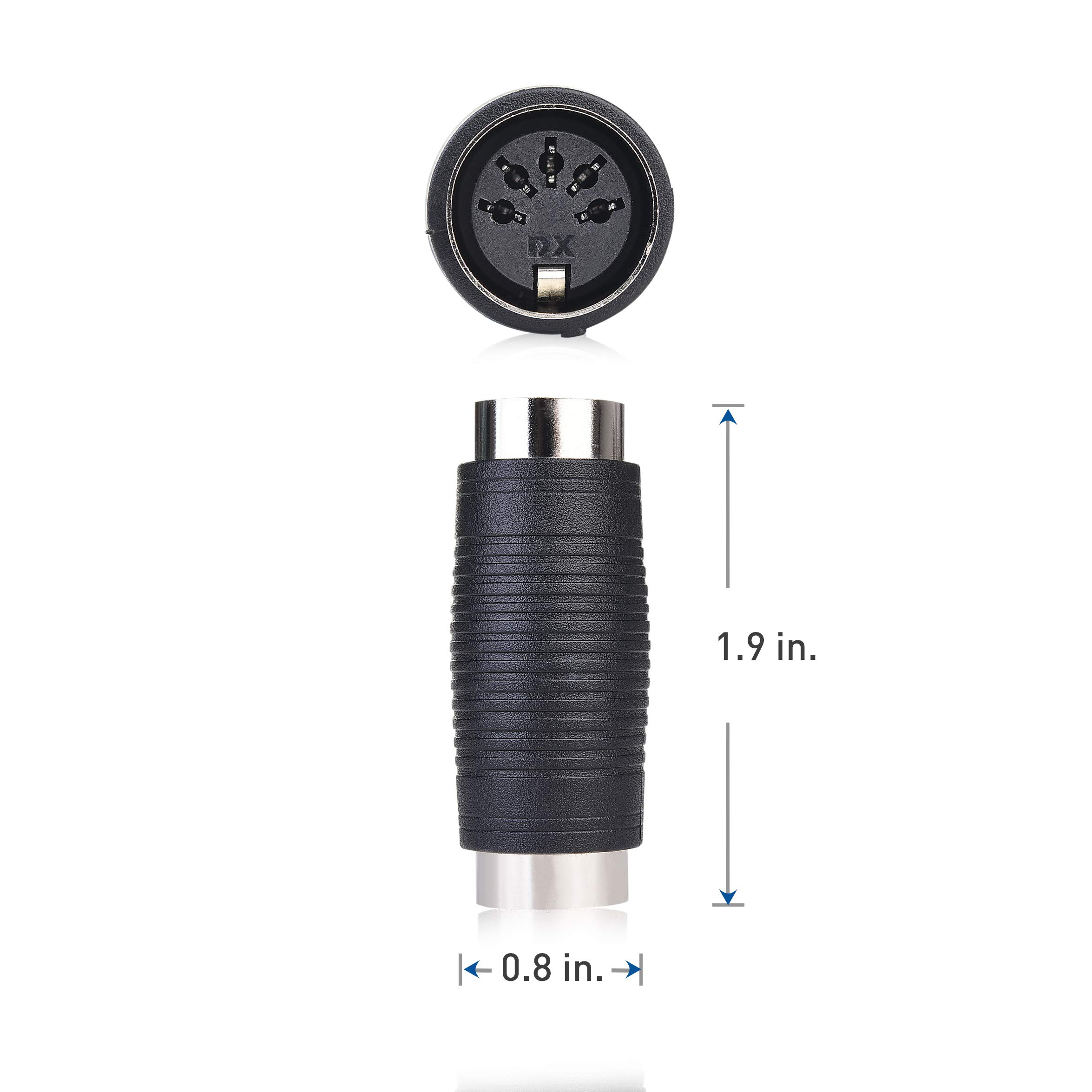 Cable Matters 2-Pack 5 Pin DIN MIDI Coupler Gender Changer (MIDI Extender Adapter)