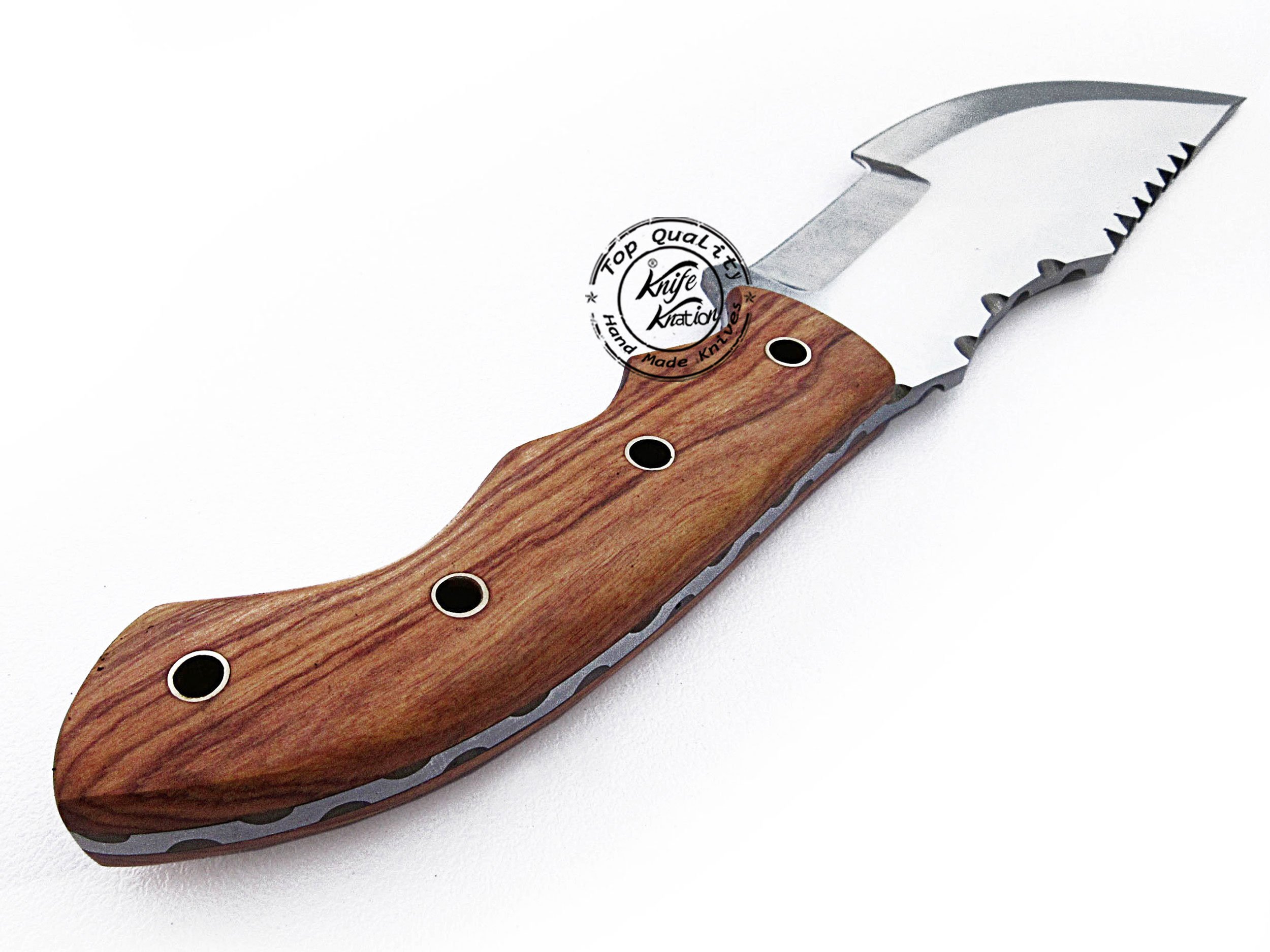 Beautiful Olive Wood Handmade D2 Steel Tracker Hunting Knife Prime Quality