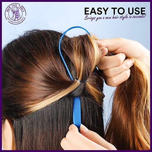 Hair Tail Tool,Teenitor Hair Loop Tool, Hair Pull, Ponytail Pull Through Tool, Hair Threader, Hair Tool Flip for Styling, Updo Hair Braid Tool, Inside Out Ponytail Tool, 8pcs