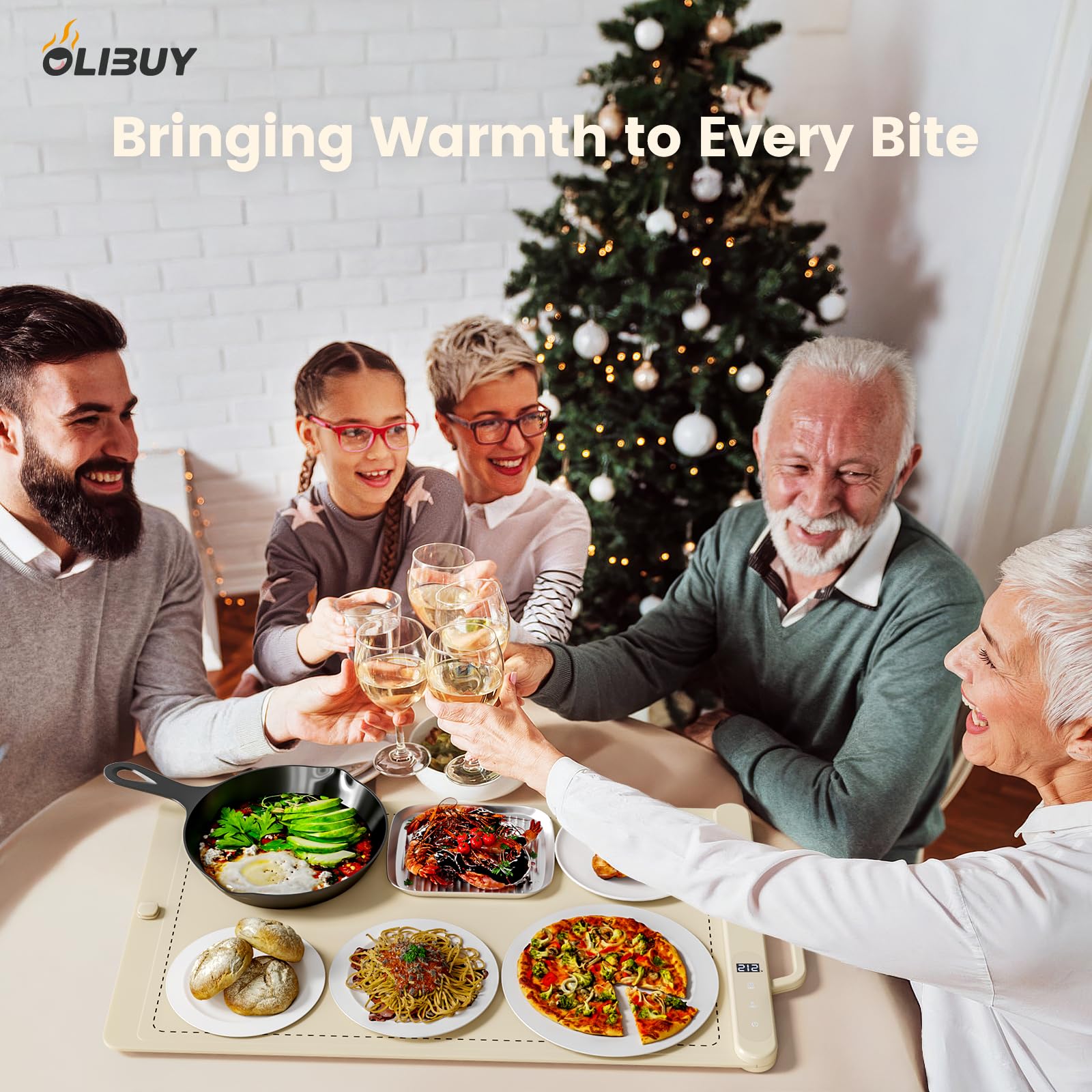 Food Warming Mat, Electric Warming Tray With 6 Level Temperature and 6 Hours Timer, Upgrade High-tech Graphene Heating Film, Fast Full Surface Heating Mat, Roll Up& Hang Food Warmer for Parties Buffet