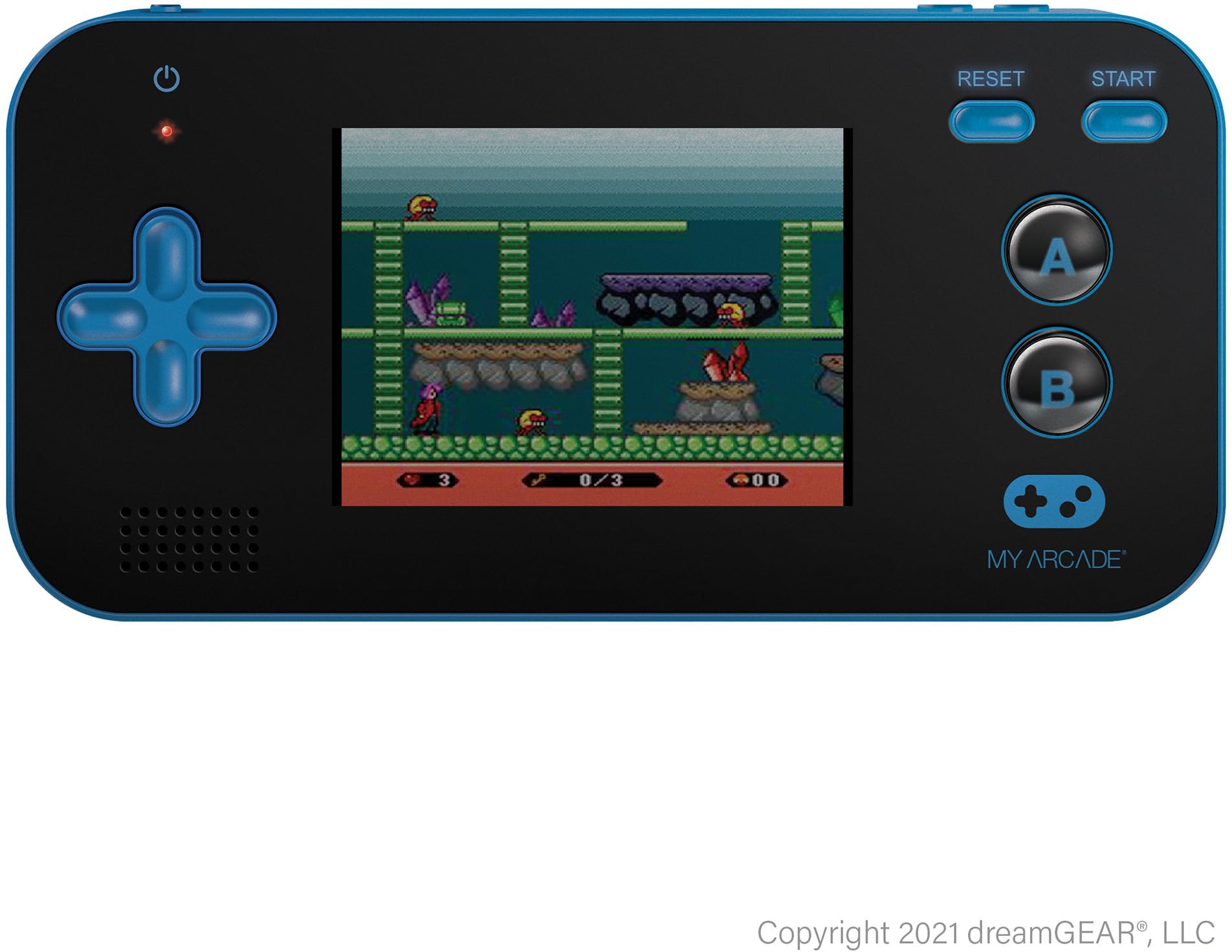 My Arcade Gamer V Portable - Handheld Gaming System - 220 Retro Style Games - Lightweight Compact Size - Battery Powered - Full Color Display - Volume Buttons - Blue