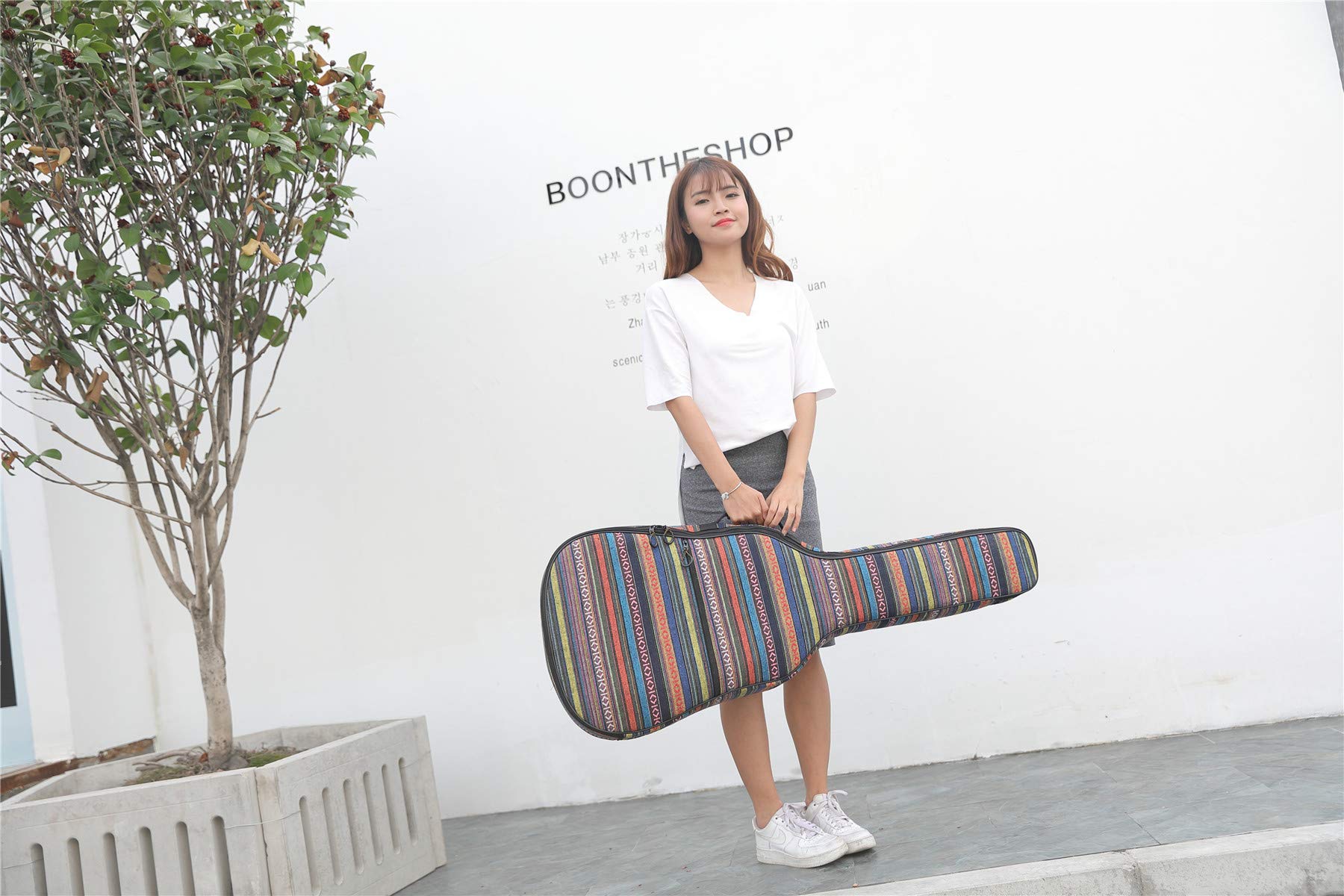 Glenmi Bohemian Acoustic Guitar Case for Girls,Soft Foam Padded 40 41 Inch Guitar Gig Bag Backpack with Neck Protector Pillow Pad,Dual Shoulder Strap&pocket …