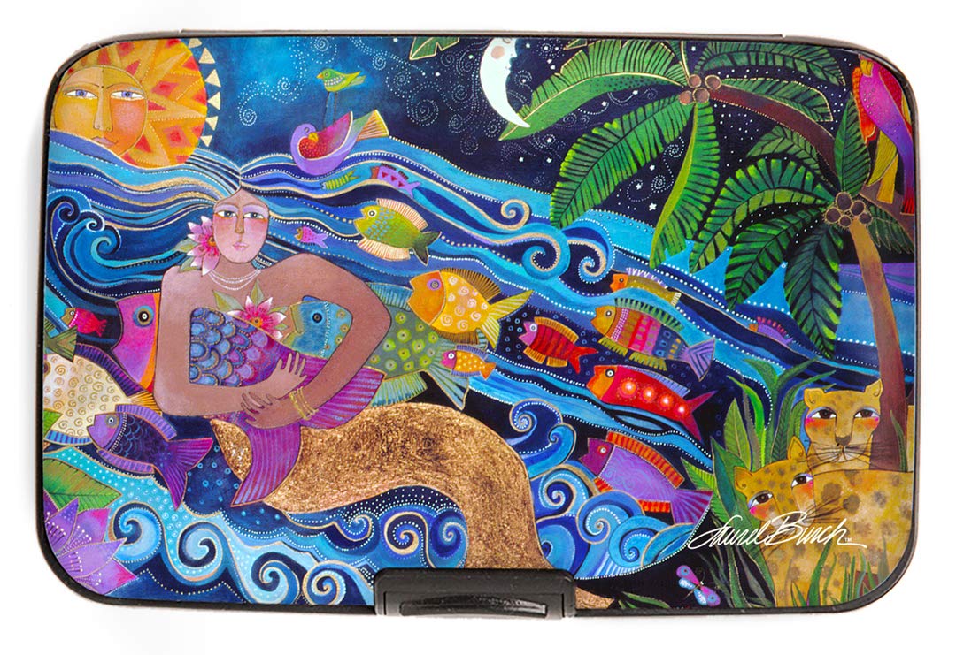 Monarque RFID Secure Armored Wallet, Laurel Burch Collection (Sea Goddess)