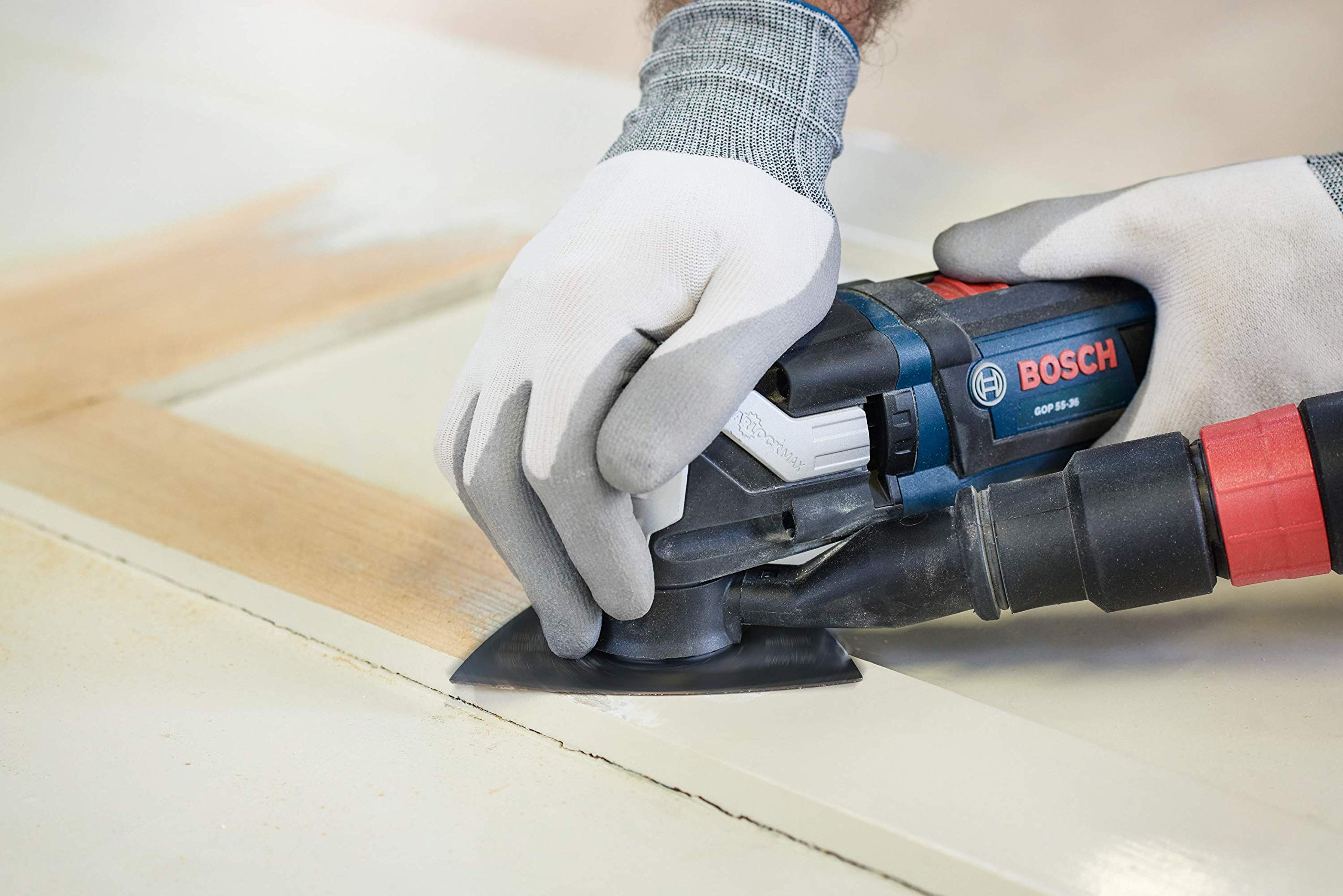 BOSCH OSM450CR4 1-Piece StarlockMax 40-Grit Oscillating Multi-Tool Carbide Delta Sanding Pad for Extreme-Duty Application in Grout and Abrasive