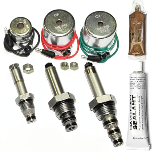 DME Mfg, Meyer Snow Plow Coil & Valve Set for E47, E57, E60, Pumps, Silicone Coil Sealant, Anti-Seize Grease, Optional 18-8 Stainless Steel Nuts Included
