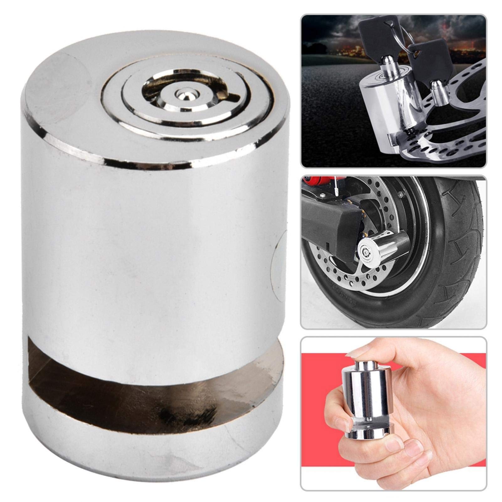 Brake Disc Lock Bicycle, Mini Bicycle Safety Brake Disc Lock Anti-Theft Good Workmanship Zinc Lock Core with Two Keys Supplied for Bicycle