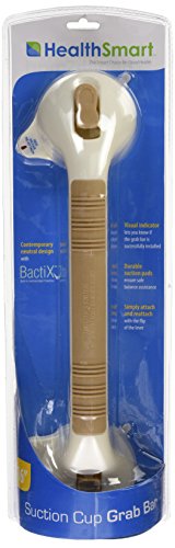 DMI Suction Cub Grab Bars for Bathroom, Shower Grab Bar, Shower Handles for Elderly, Grab Bars for Bathtubs and Showers, Suction Grab Bar for Shower, Tub Grab Bar, 16 Inch, Sand