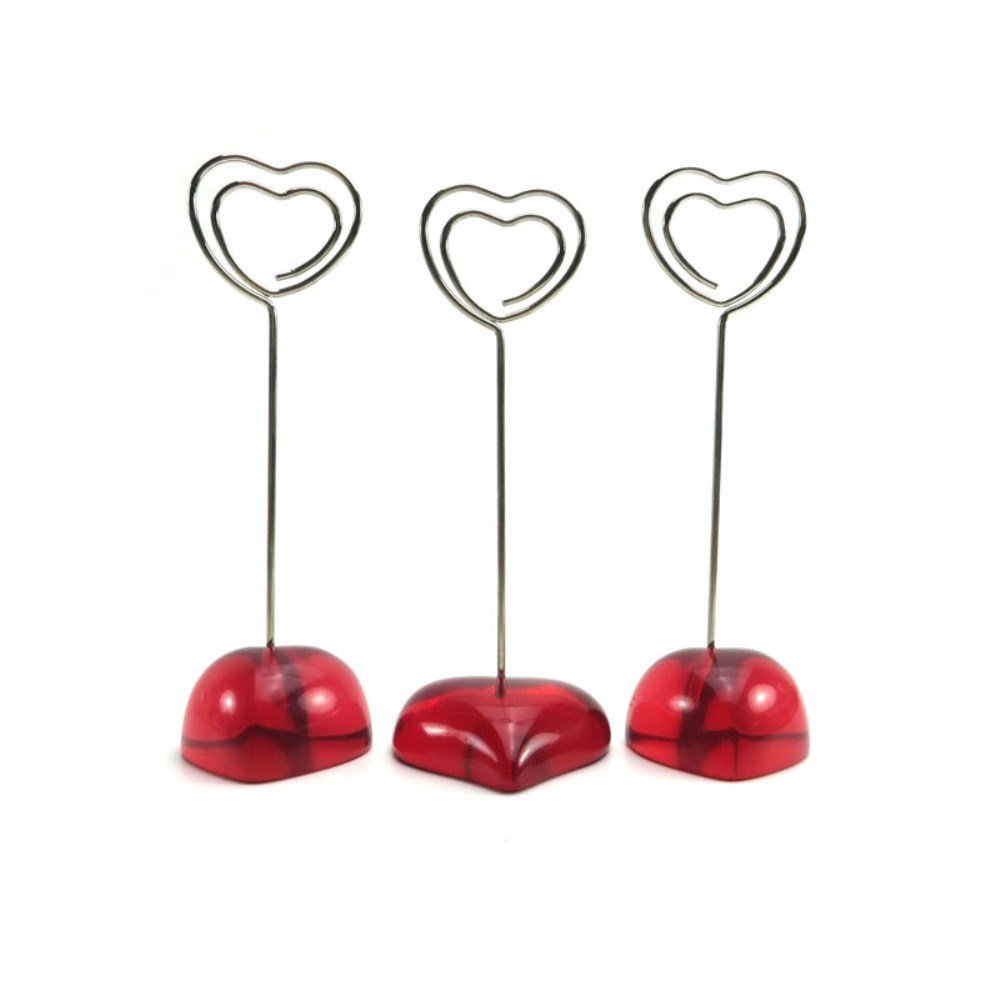 Honbay 30pcs DIY Heart Shape Ring Loop Craft Wire Clip Table Card Note Photo Memo Holder Metal Clamp Clay Cake Decoration Accessories