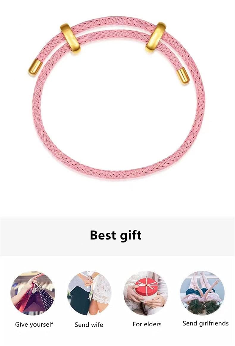 BCletty Bracelet Unisex Steel Rope Bracelet Couple Bracelet Simplicity Fashion Titanium Buckle Adjustable Wire Rope Bracelet (black, adjustable)