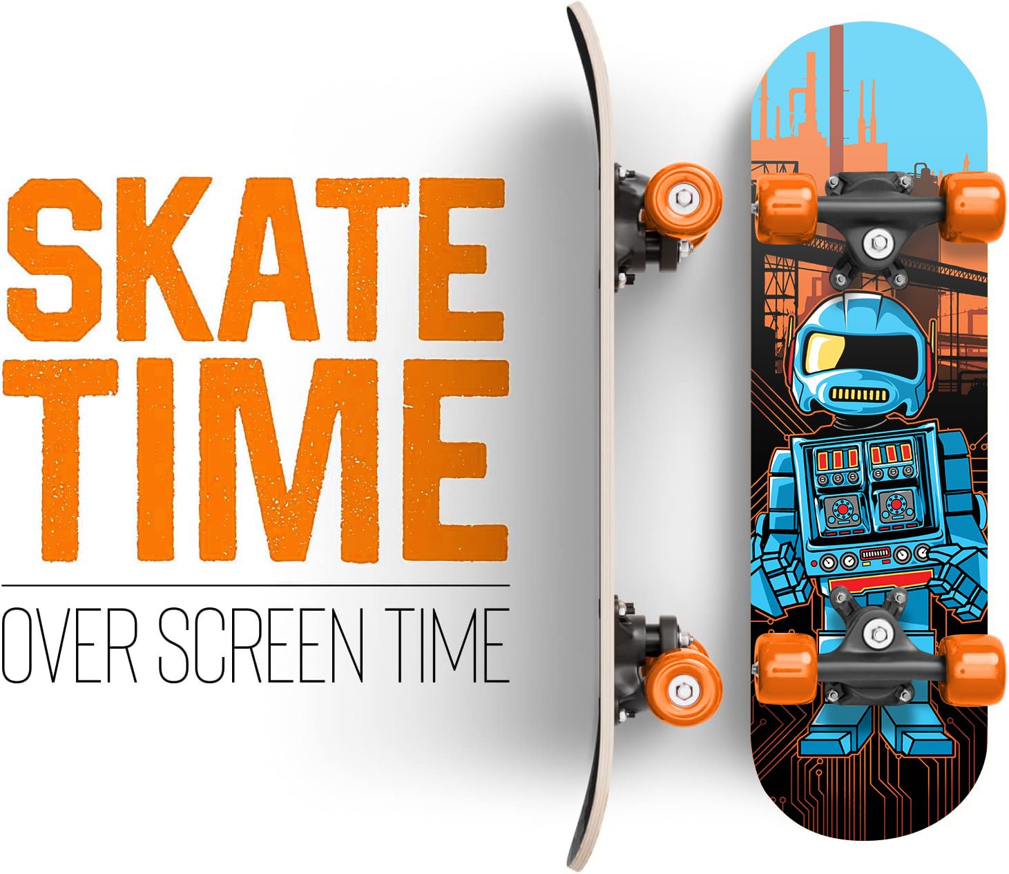 Rude Boyz 17" Micro Complete Skateboard | Maple Wood | ABEC 7 Bearings | Double Kick Concave Deck | Kids Skateboard, Ideal Toddler Cruiser Skateboard Ages 2-5