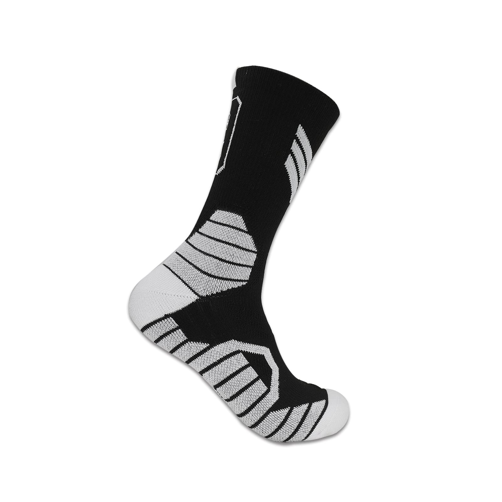 Bviotlt Custom Basketball Socks Team Number Athletic Socks #7 Player Jersey Number Crew Socks Gift for Men Black