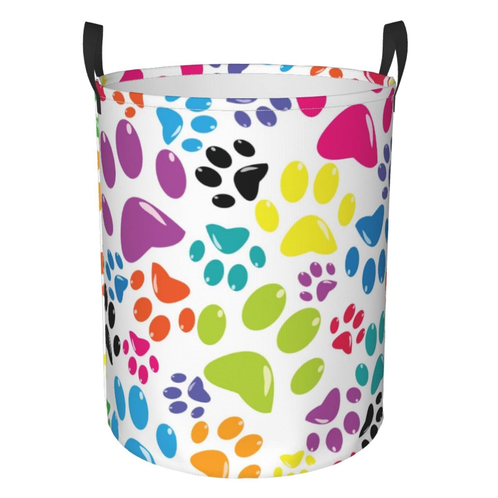 Laundry Basket Dog Paw Print Collapsible Laundry Hamper Lightweight Storage Bin for Bedroom Bathroom Toys Organizer Nursery Medium